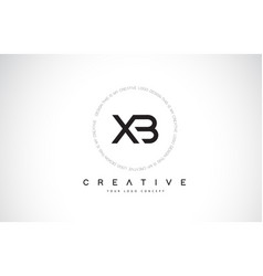 Xb x b letter logo design with swoosh and black Vector Image
