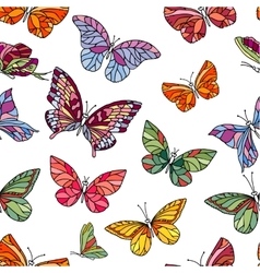 Seamless pattern with flying butterflies Vector Image