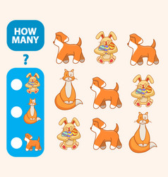 How many cats counting game for kids Royalty Free Vector