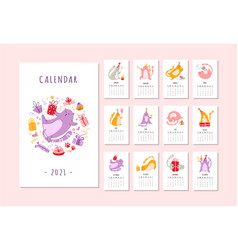 Colorful calendar circle labels month numbers Vector Image