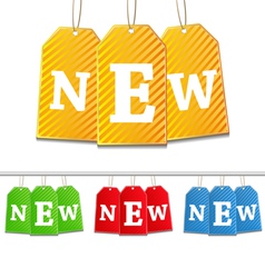 Colorful hanging cardboard tags - promo Royalty Free Vector