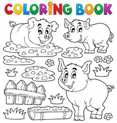 Coloring book with cute animals 2 Royalty Free Vector Image