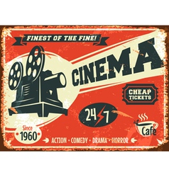 Vintage cinema sign Royalty Free Vector Image - VectorStock