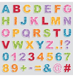 Alphabet and numbers Royalty Free Vector Image