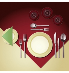 Gold dinner place setting Royalty Free Vector Image
