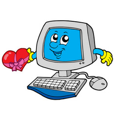 Cute computer Royalty Free Vector Image - VectorStock
