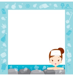 Step to take a japanese hot spring bath Royalty Free Vector