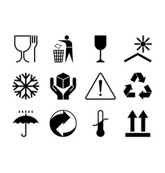 Warning of packaging symbol Royalty Free Vector Image