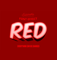 Red text editable font effect Royalty Free Vector Image