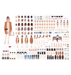 Stylish young girl creation set or diy kit Vector Image