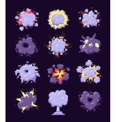 Cartoon explosion boom effect animation game Vector Image