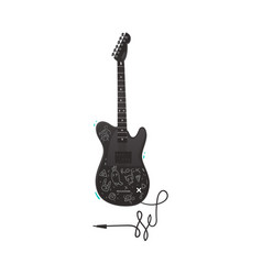 Electric and bass guitar headstock silhouettes Vector Image