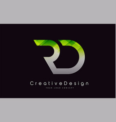 Rd letter logo design with black smoke Royalty Free Vector