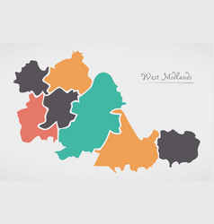 Modern map - west midlands metropolitan county Vector Image