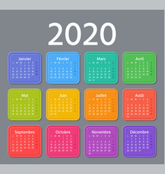 2020 calendar year template planner Royalty Free Vector
