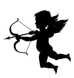 Silhouette cupid Royalty Free Vector Image - VectorStock