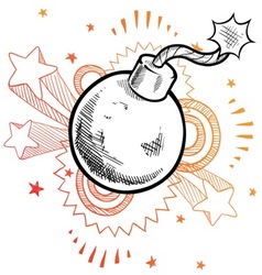 Set of bomb in pop art style Royalty Free Vector Image