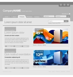 Gray website template Royalty Free Vector Image