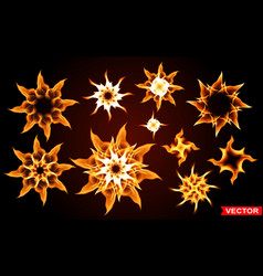 Three fire stars Royalty Free Vector Image - VectorStock