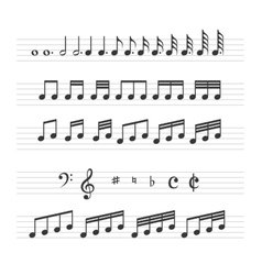 Music note labels and icons Royalty Free Vector Image
