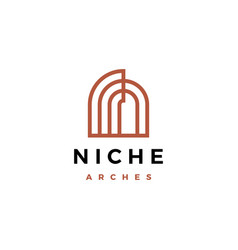 Niche door window shape logo icon Royalty Free Vector Image