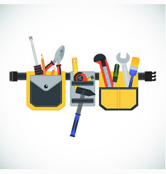 Carpenter with wood and tools Royalty Free Vector Image