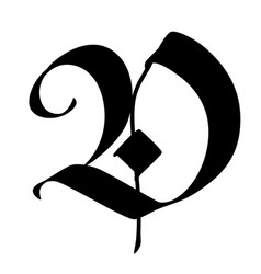 Letter d in gothic style alphabet the symbol Vector Image