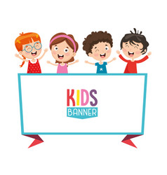 Kids holding placard Royalty Free Vector Image