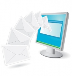Computer monitor and sales letter Royalty Free Vector Image