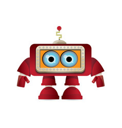 Happy bread machine cartoon Royalty Free Vector Image