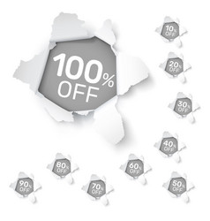 Realistic torn paper set with ripped edges space Vector Image