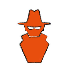 Hacker icon spy agent security shield logo Vector Image