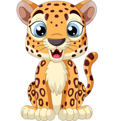 Cute leopard cartoon Royalty Free Vector Image