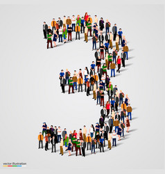 Large group of people in number 6 six form Vector Image