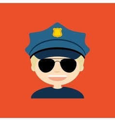 Policeman officer flat icon Royalty Free Vector Image