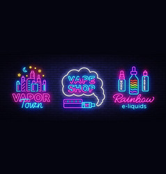 Zone vaping neon sign template light Royalty Free Vector