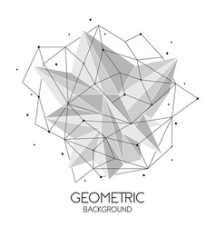 Polygonal wireframe mesh futuristic with rocket Vector Image