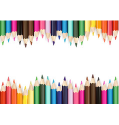 Back to school background with leaves and pencils Vector Image