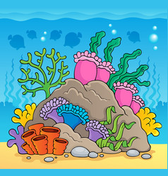Coral reef theme collection 1 Royalty Free Vector Image