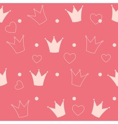 Sketch crown pattern seamless print texture girl Vector Image