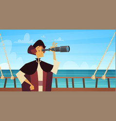 Christopher columbus portrait Royalty Free Vector Image