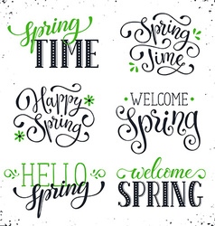 Hello spring coloring page black and white Vector Image