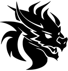 Black and white dragon head Royalty Free Vector Image