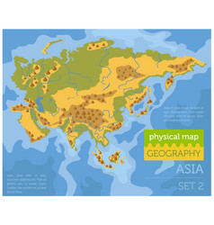 Physical world map elements build your own Vector Image
