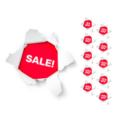 Realistic torn paper set with ripped edges space Vector Image