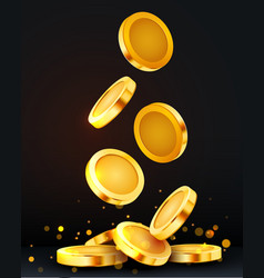 Falling coins money flying gold Royalty Free Vector Image