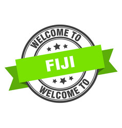 Welcome to fiji stamp round sign Royalty Free Vector Image