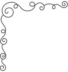 Corner border calligraphy line Royalty Free Vector Image