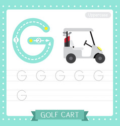 Letter g uppercase tracing practice worksheet Vector Image