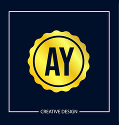 Initial letter ay logo template design Royalty Free Vector